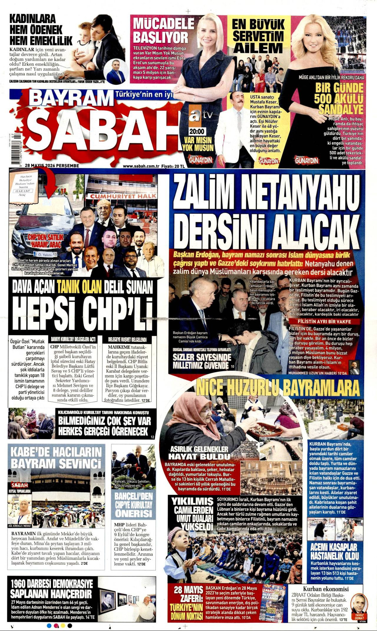 Sabah Gazetesi Manşeti - Aydınlık