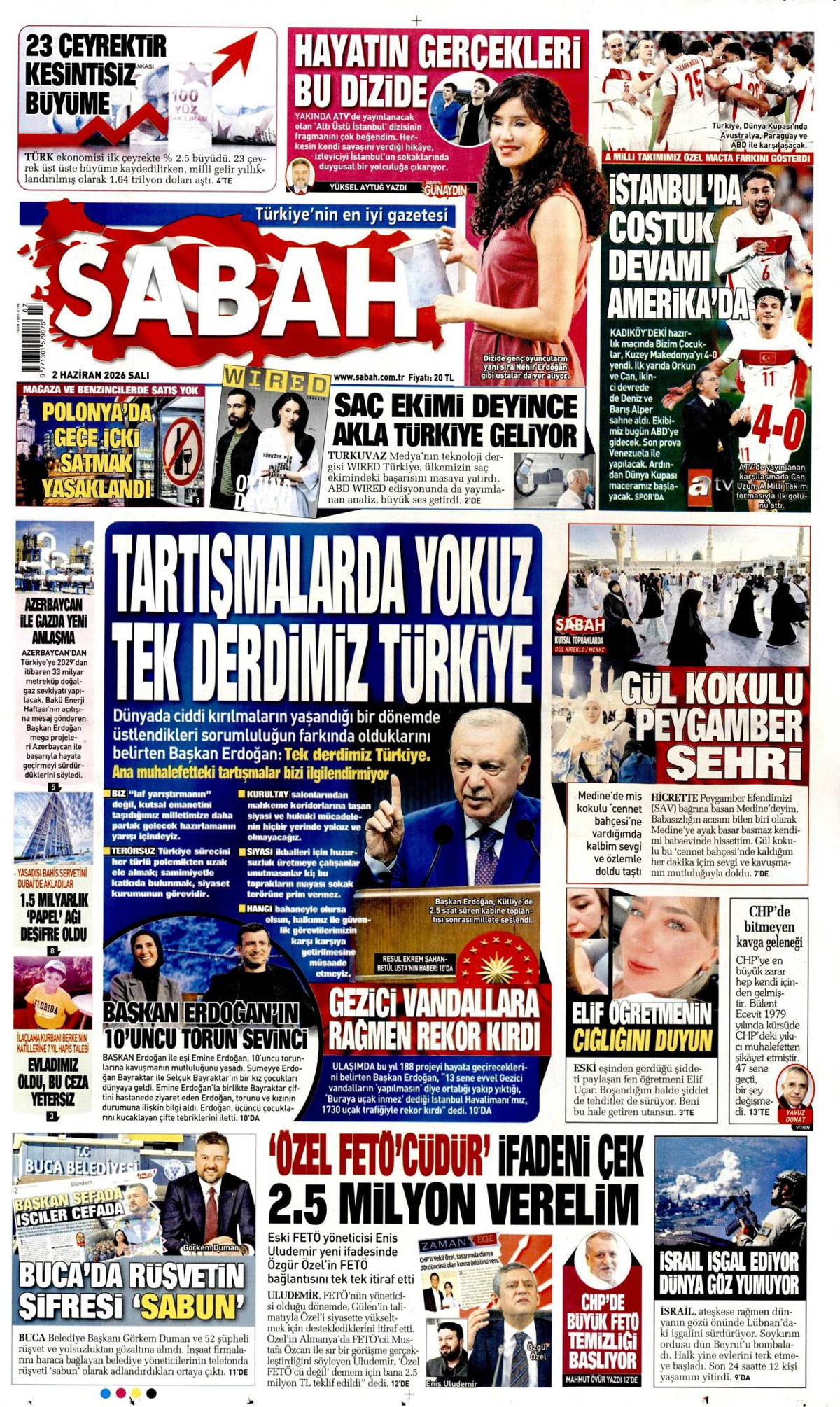 Sabah Gazetesi Manşeti - Aydınlık