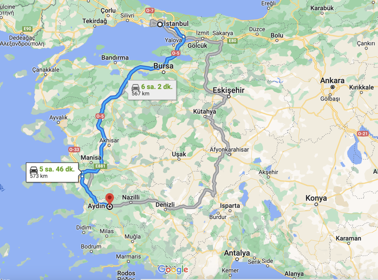 İstanbul Aydın kaç km? İstanbul Aydın kaç saat, istanbul aydın kaç km ...